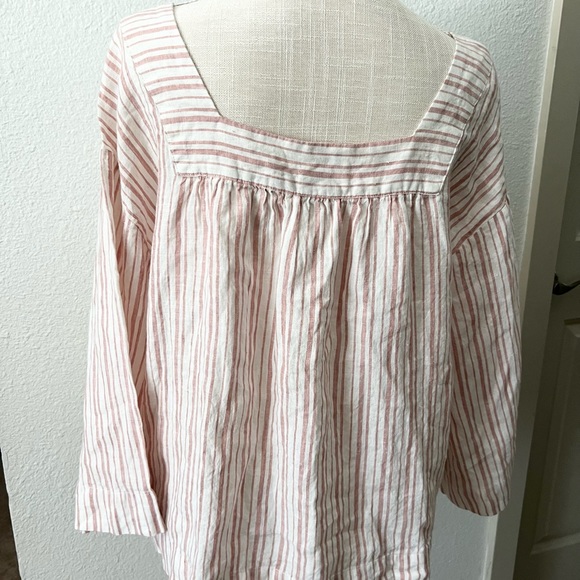 Rachel Zoe | Tops | Rachel Zoe Linen Striped Square Neck Blouse | Poshmark